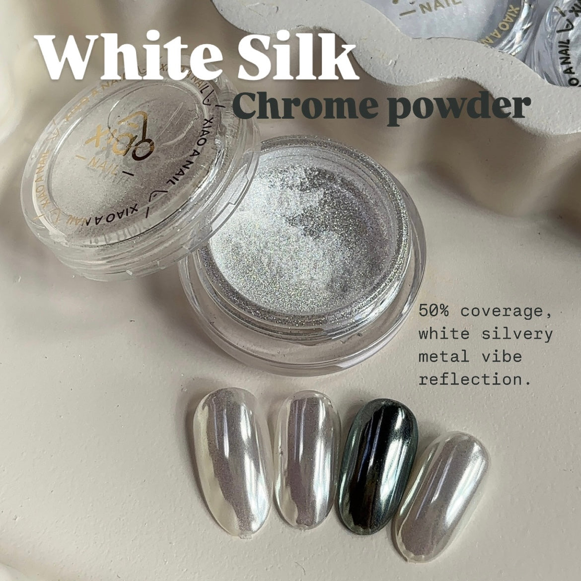Xiao A - White Silk Chrome Powder 0.5g | Melbourne Nail Supply Store ...